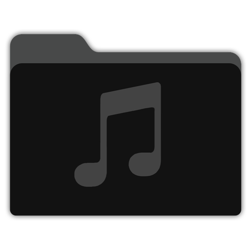 Music-Black-Folder icon 1024x1024px (ico, png, icns) - free download ...